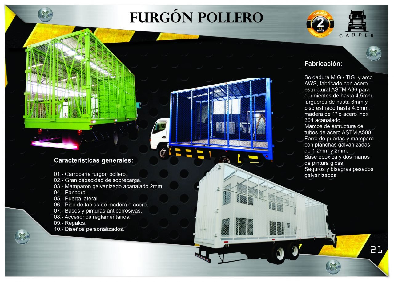 TODOS LOS MODELOS DE FURGÓN PARA CARGA SECA